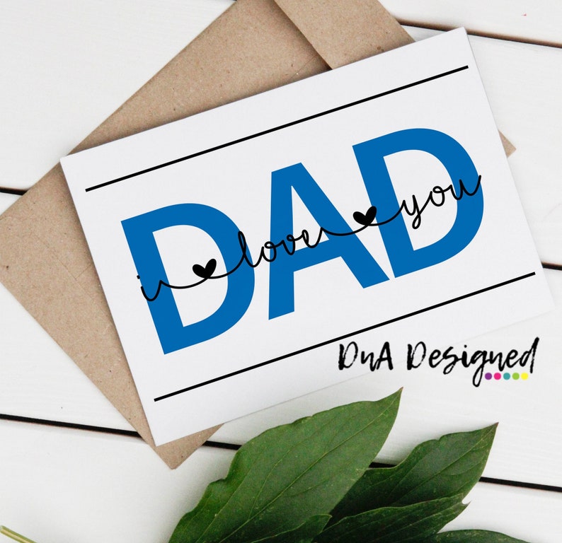 Dad I Love You Cursive Happy Father's Day DIGITAL Print - Etsy