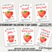 Editable Strawberry Valentine DIY Print Cards for Kids - Etsy