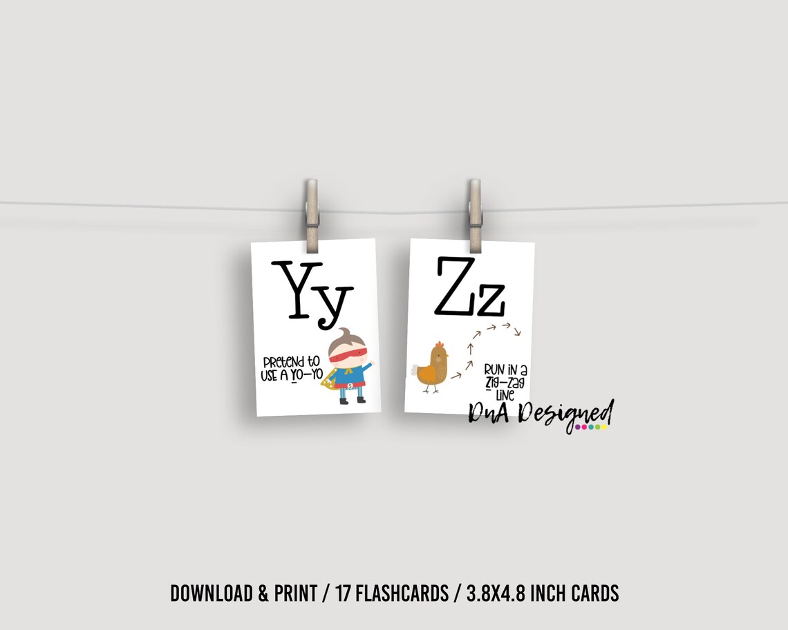 Printable Exercise Learn My ABC DIY Print Flash Cards for Kids - Etsy