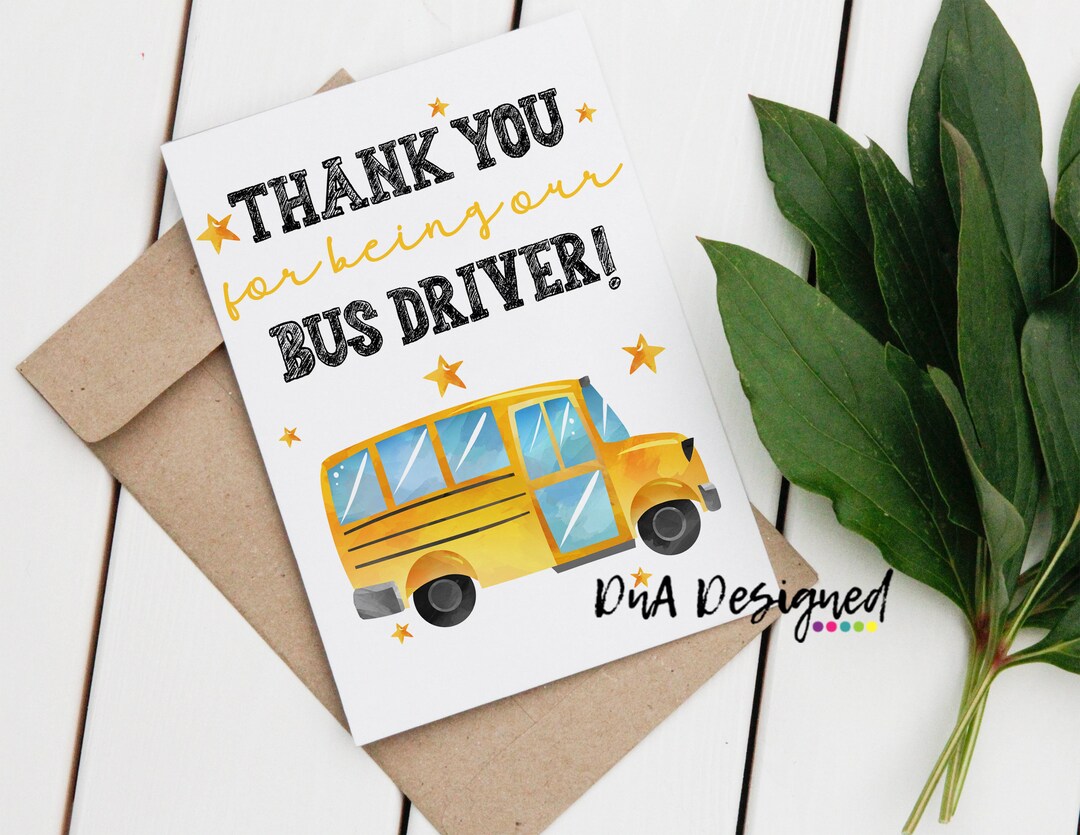 Thank You for Being Our Bus Driver DIGITAL Watercolor Print - Etsy