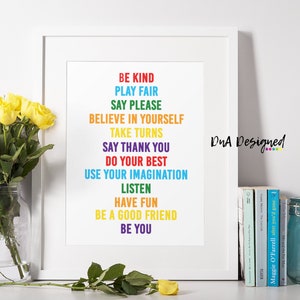 Classroom Rules Poster DIGITAL Print for Teachers - Playroom Wall Art ...