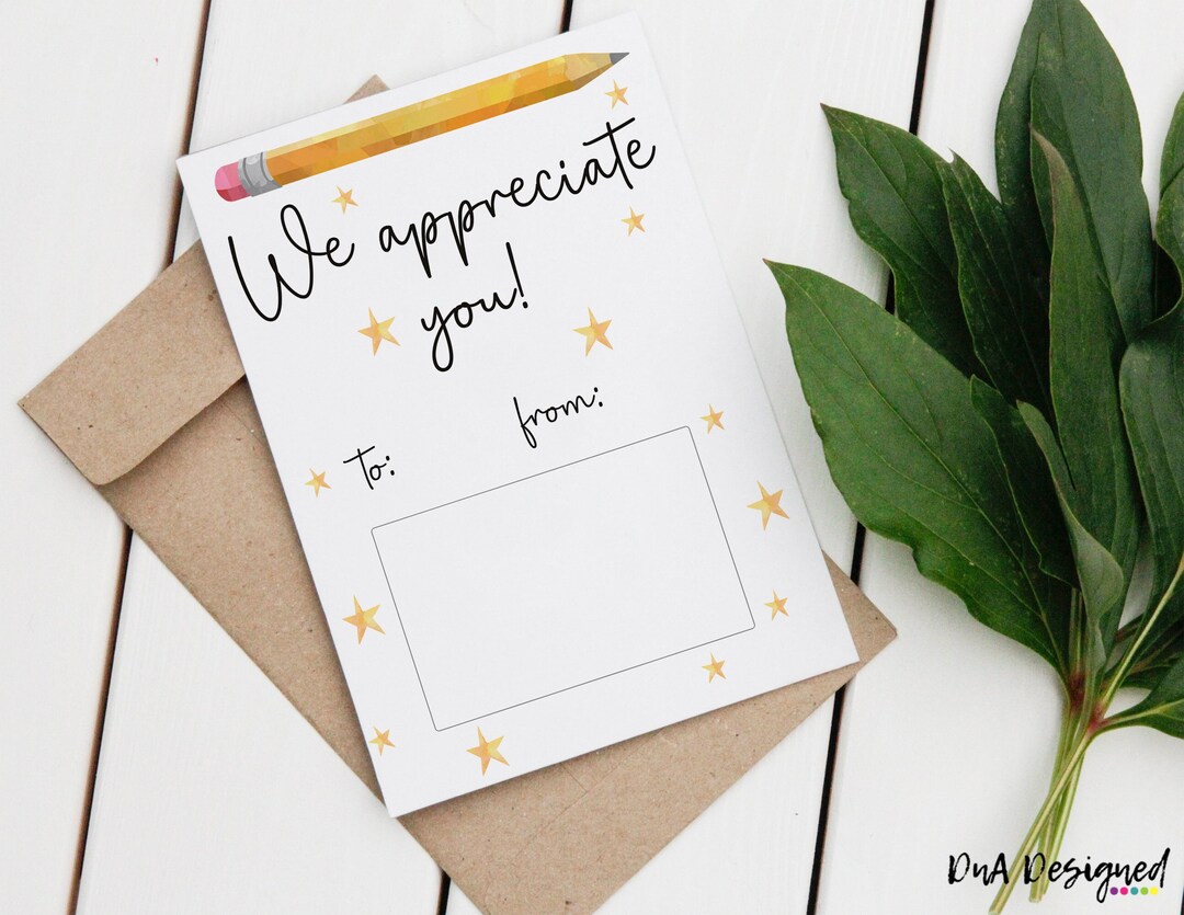 Printable Teacher Appreciation Gift Card Holder (digital Download) - Etsy