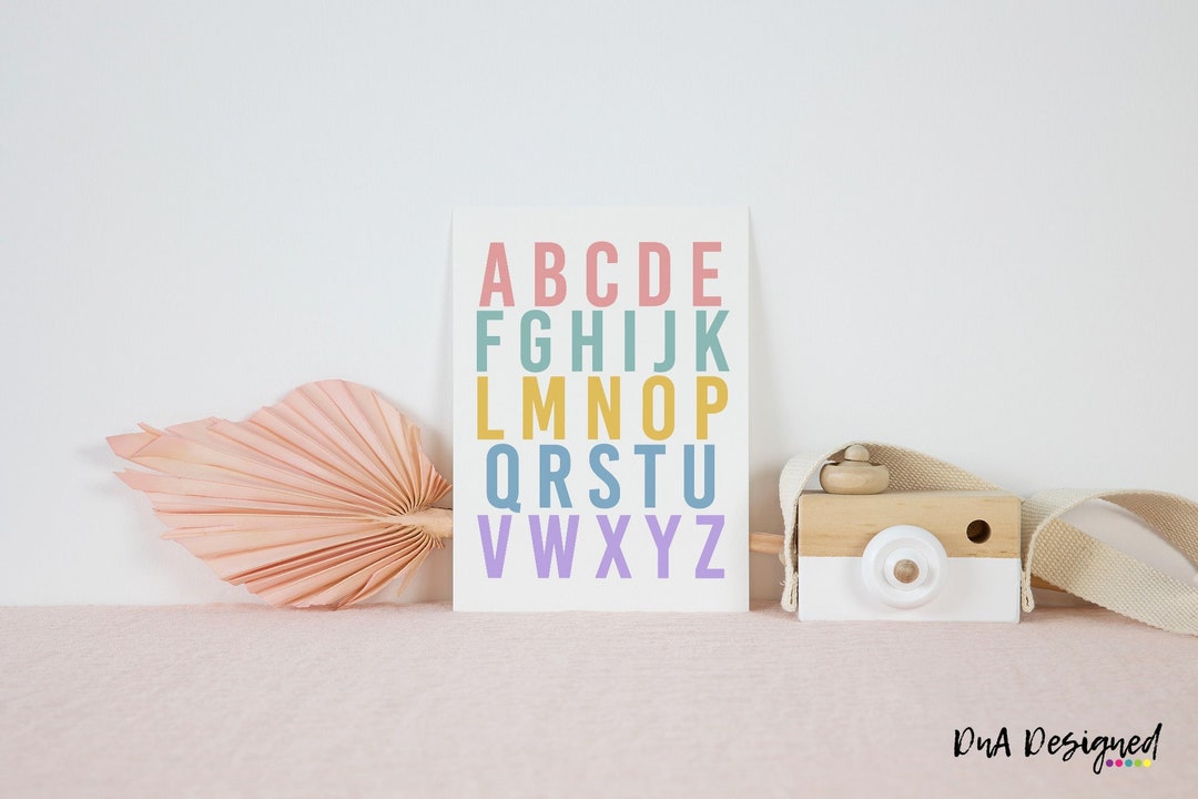 Printable Pastel Colors ABC DIGITAL Print - Instant Download Nursery or ...