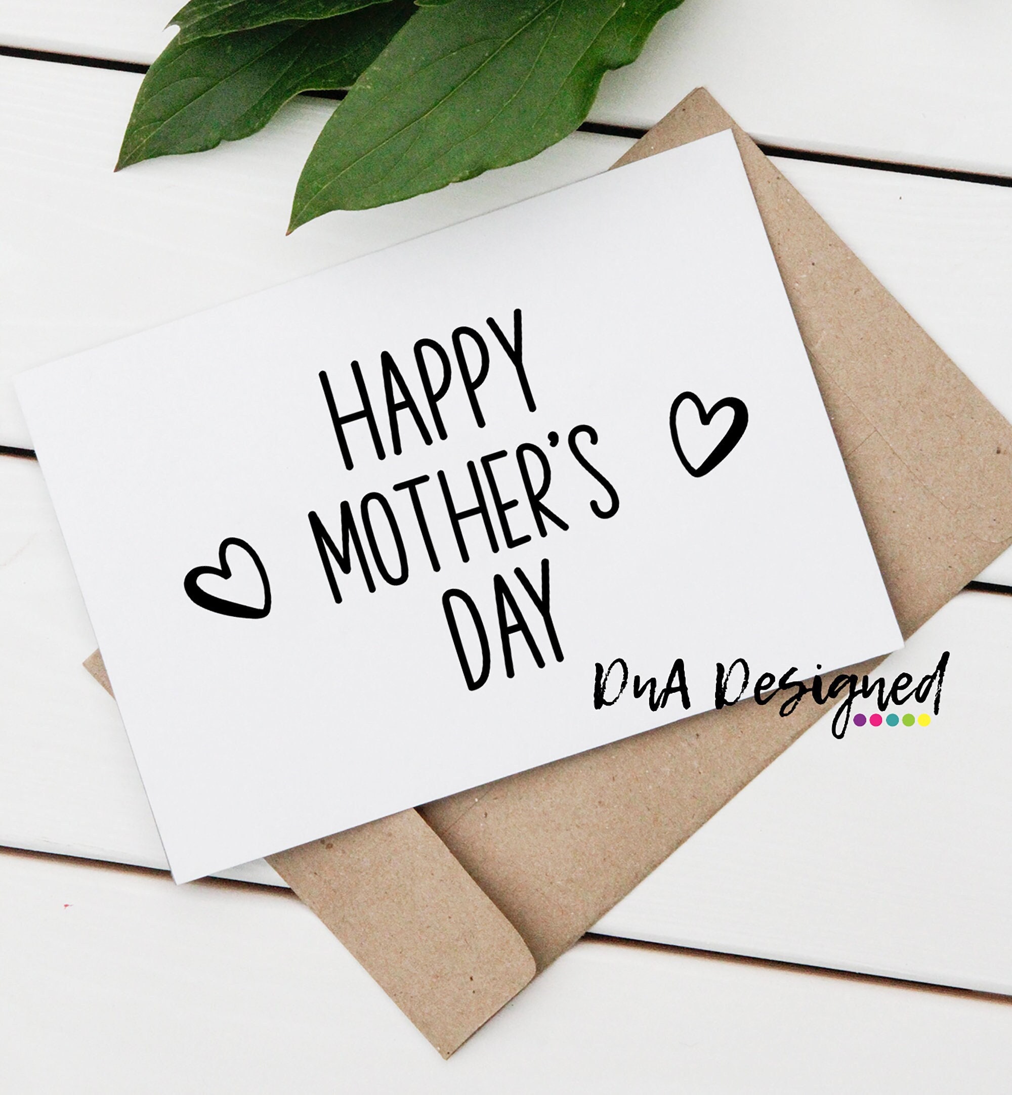 Happy Mothers Day Card Black And White