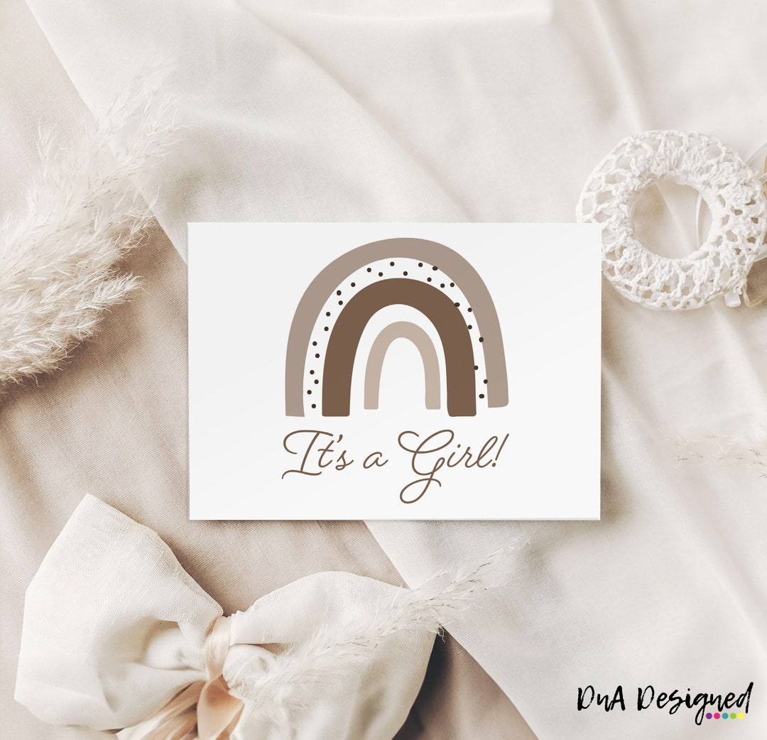 It's a Girl Printable Neutral Colors Rainbow Instant Download Print ...