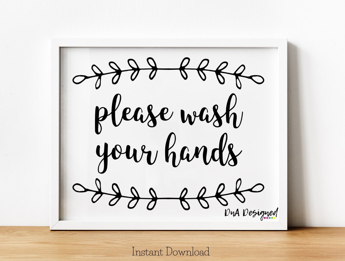 Please Wash Your Hands DIGITAL Print Instant Download | Etsy