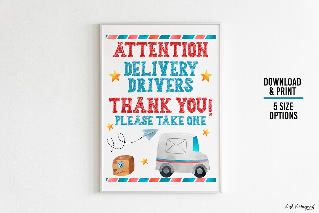 Delivery Driver Thank You Sign Printable – Package Drop-off (digital ...