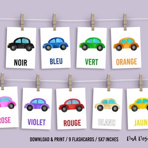 BUNDLE Printable Bilingual Color Flash Cards for Kids Learning ...