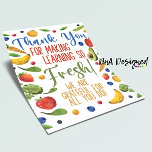 Teacher Appreciation Making Learning so Fresh Poster - Thank You for ...