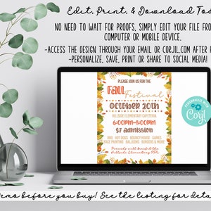 Editable School Fall Festival Printable for PTA PTO - School Fundraiser ...