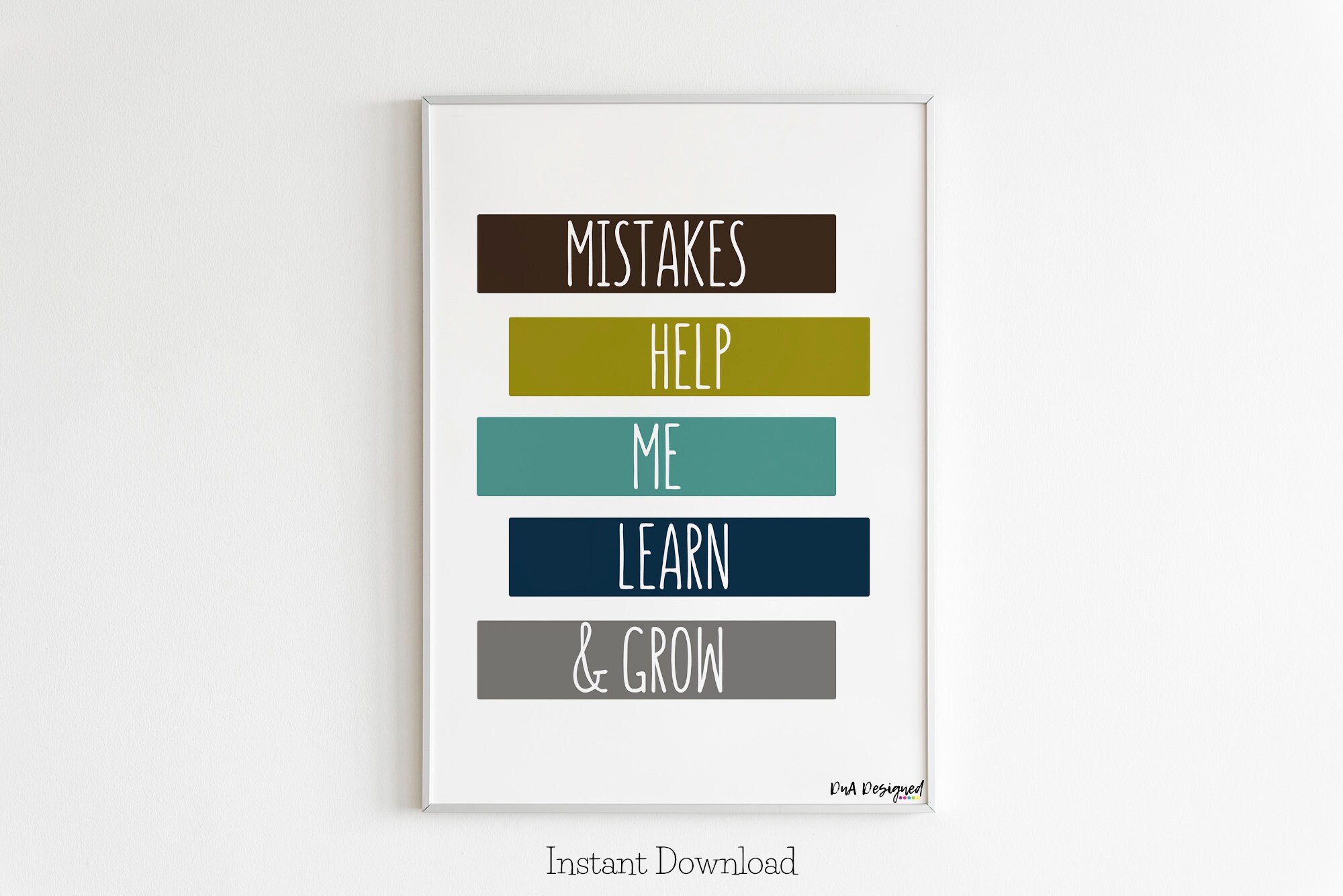 Mistakes Help Me Learn and Grow DIGITAL Print for Kids - Etsy UK
