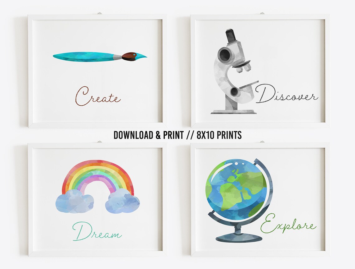 Create Discover Dream & Explore DIGITAL Print for Kids - Etsy