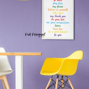 Classroom Rules Poster DIGITAL Print for Teachers - Playroom Wall Art ...