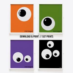 Monster Eyes Halloween DIGITAL Prints - Instant Download Printable ...
