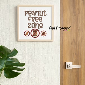 Peanut Free Zone Classroom Sign for Peanut Allergies - DIGITAL Instant ...