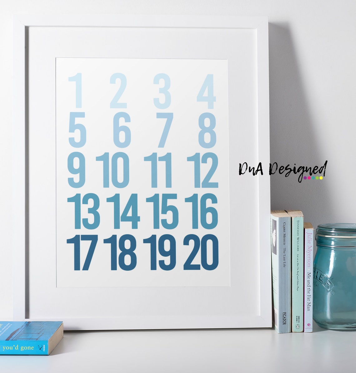 Printable Blue Shades ABC DIGITAL Print Instant Download - Etsy