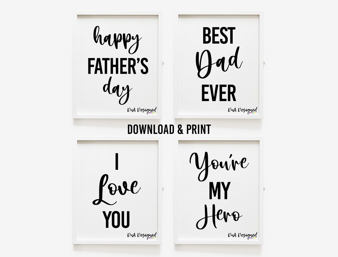 Happy Fathers Day DIGITAL Prints Instant Download Fathers - Etsy
