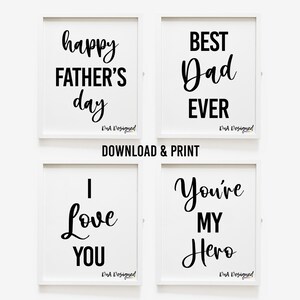 Happy Fathers Day DIGITAL Prints - Instant Download Fathers Day Gift ...