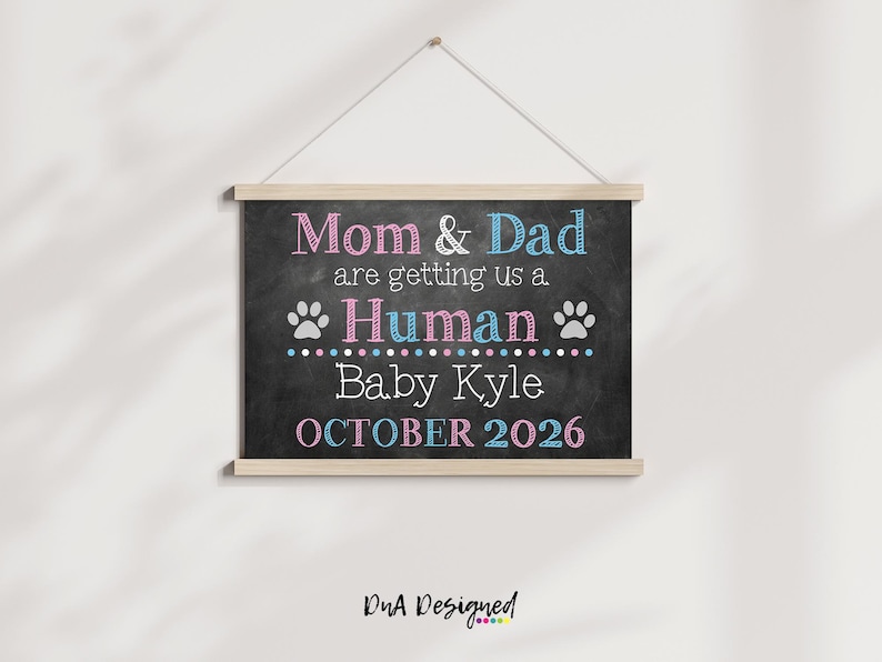 Chalkboard Pregnancy Announcement Sign - Mom & Dad Are Getting Us a ...