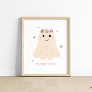 Halloween Neutral Retro Spooky Vibes Ghost DIGITAL Printable - Instant ...