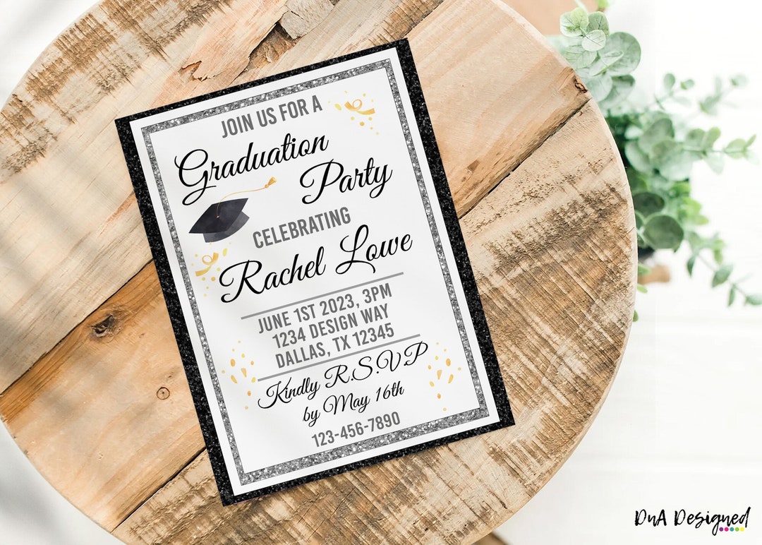 Edit Yourself Printable Graduation Party Birthday Invitation DIY ...