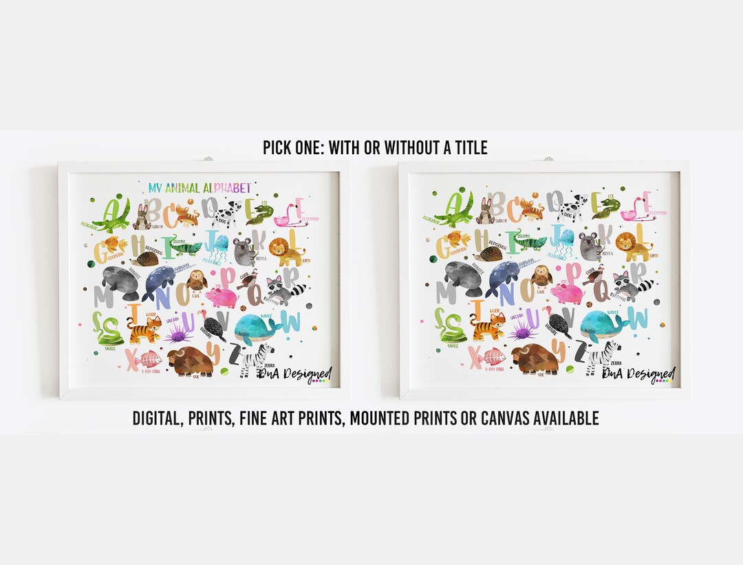 ABC Watercolor Animal Alphabet for Kids - Animal Abc's for Teachers or ...