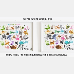 ABC Watercolor Animal Alphabet for Kids - Animal Abc's for Teachers or ...