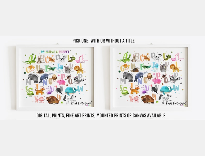 ABC Watercolor Animal Alphabet for Kids Animal Abc's for - Etsy