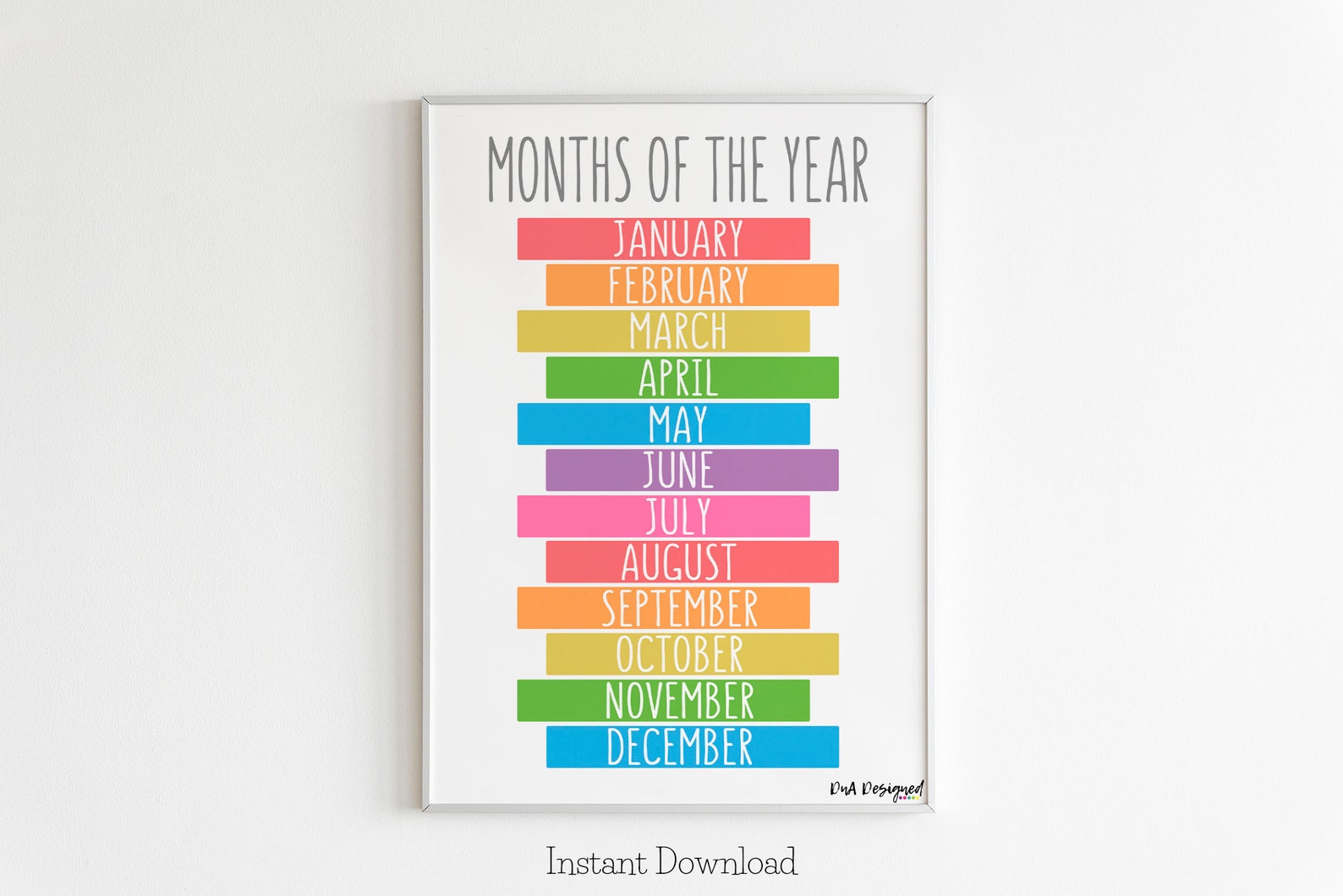 Months of the Year Pastel Printable for Kids at Home Learning | Etsy
