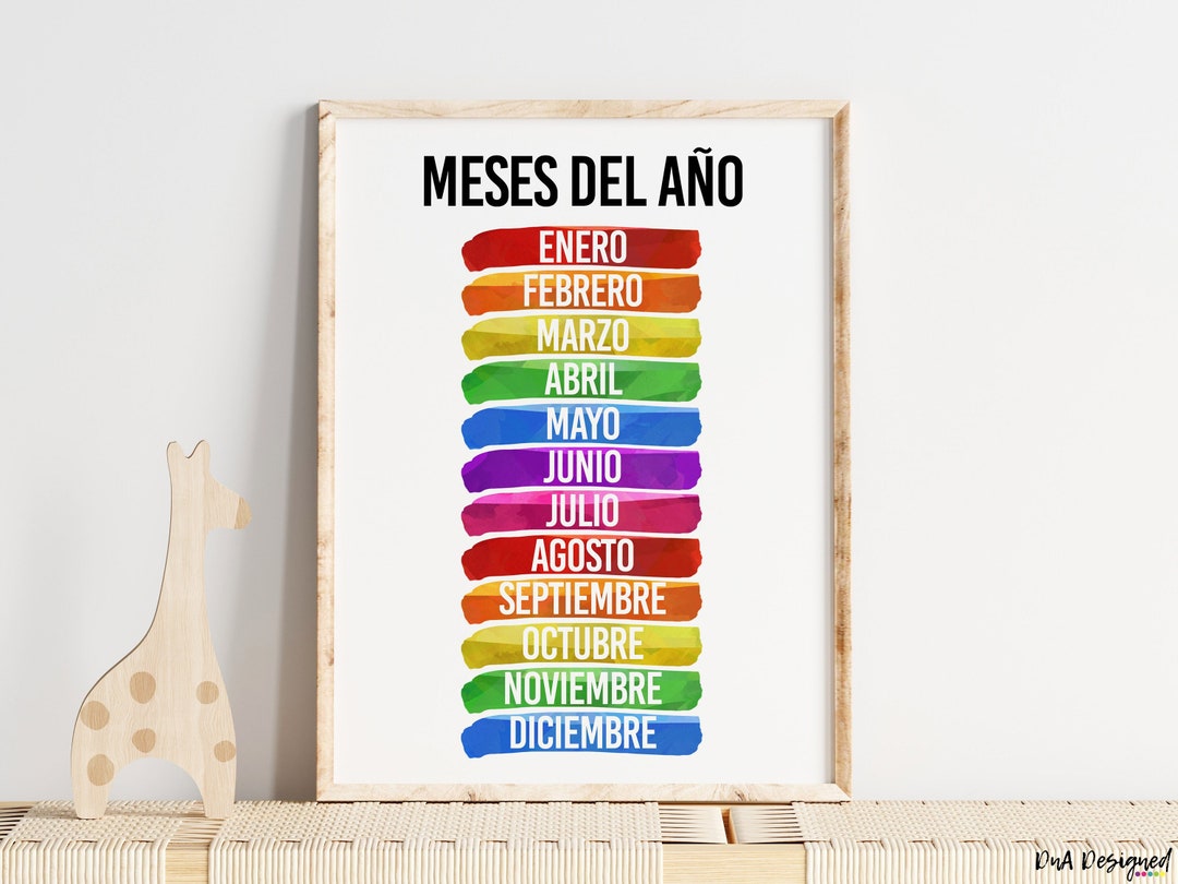 Meses Del Ano Watercolor Printable for Kids at Home Learning - DIGITAL ...