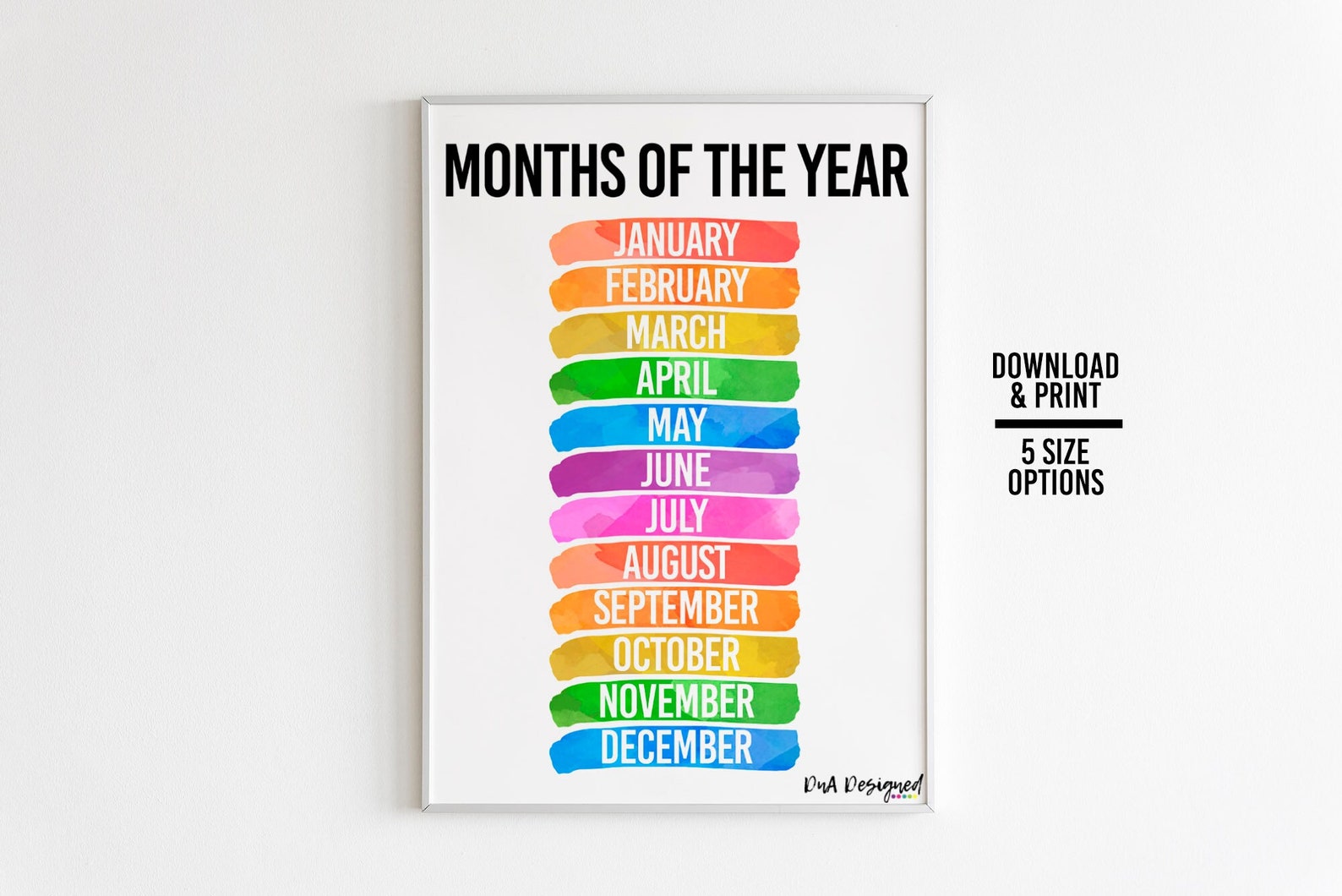 Months of the Year Pastel Printable for Kids at Home Learning - Etsy