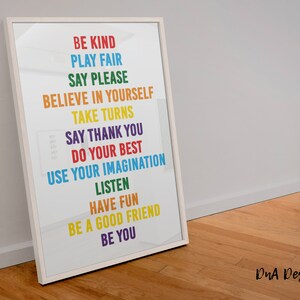 Classroom Rules Poster DIGITAL Print for Teachers - Playroom Wall Art ...