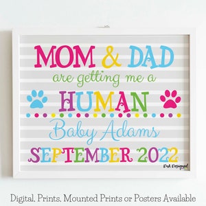 Mom and Dad Are Getting Us a Human Print Pregnancy Reveal | Etsy