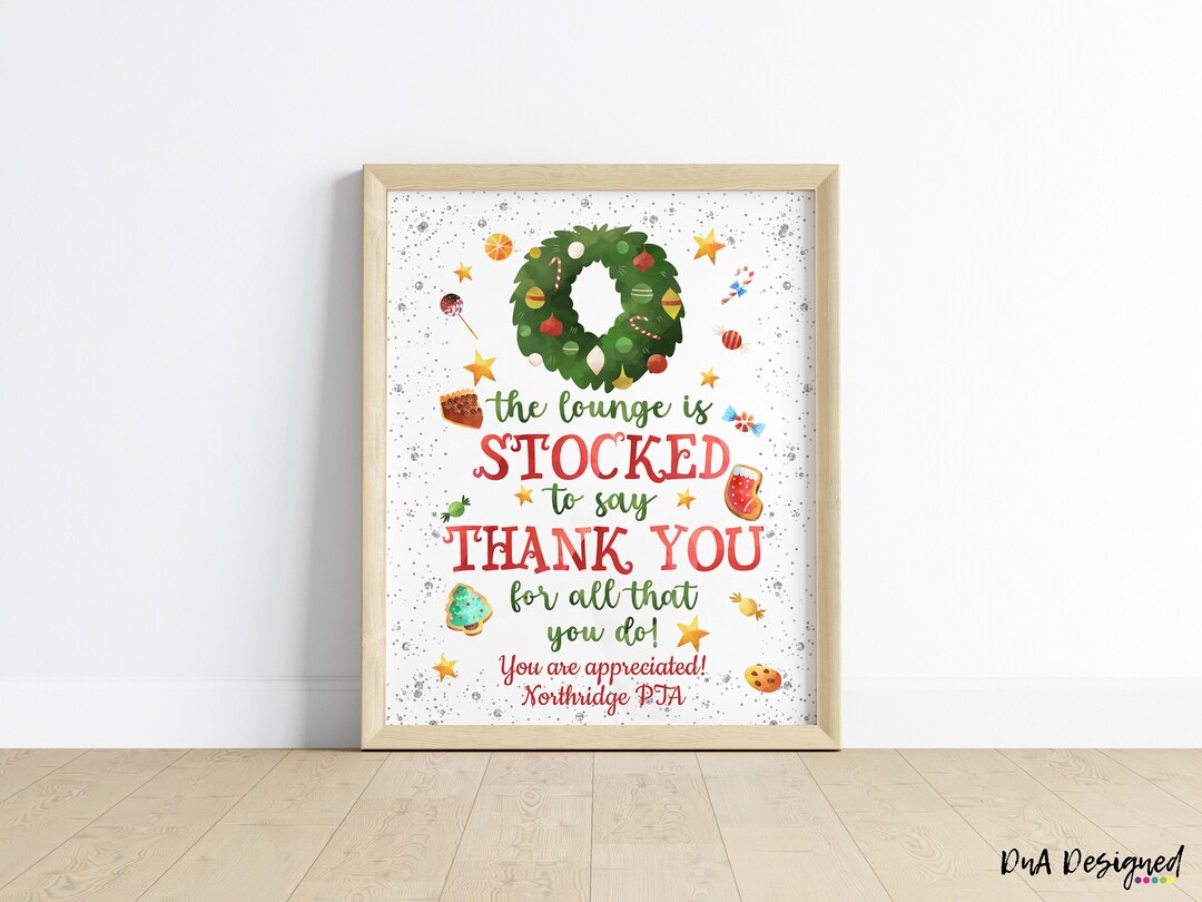 Editable Teacher Appreciation Poster – Holiday Staff Thank You (digital ...