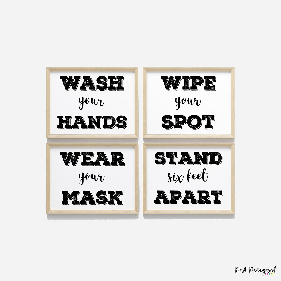 Back to School DIGITAL Safety Signs - Instant Download Wear Your Mask ...