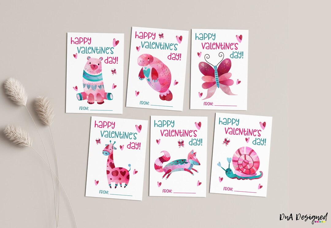 Editable Valentine's DIY Print Cards for Kids - DIGITAL Happy Valentine ...