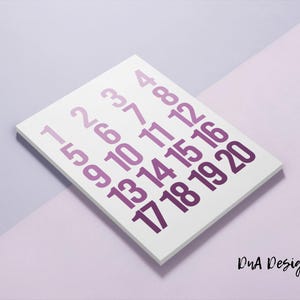 Printable Purple Shades Numbers 1-20 DIGITAL Print - Instant Download ...
