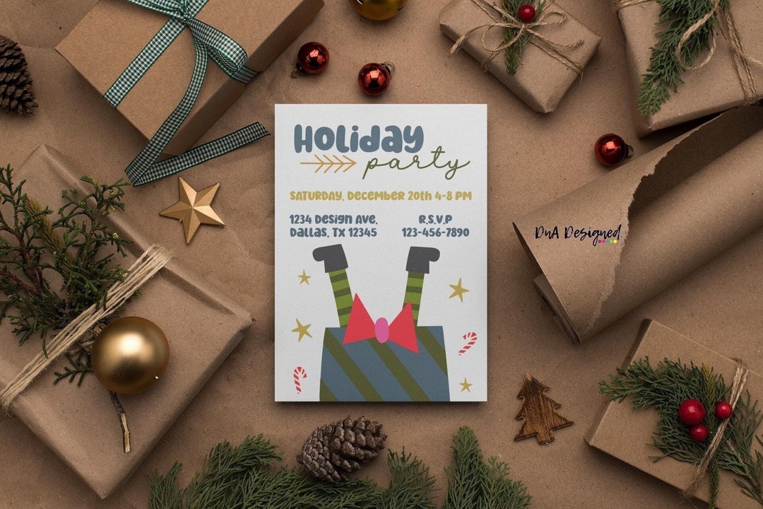 Editable Elf Christmas Party Invitation – DIY Printable (5x7) - Etsy