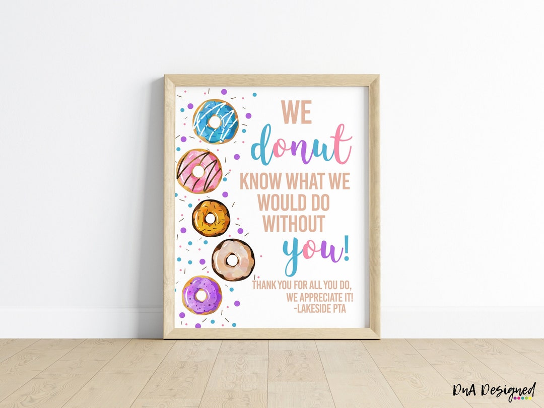 Teacher Appreciation Donut Print – Staff Thank You Gift (digital File ...