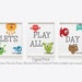 Let's Play All Day Monster Print Set for Kids Playroom DIGITAL Artwork ...