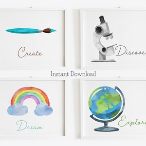 Create Discover Dream & Explore DIGITAL Print for Kids - Etsy