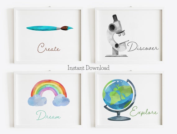 Create Discover Dream & Explore DIGITAL Print for Kids - Etsy