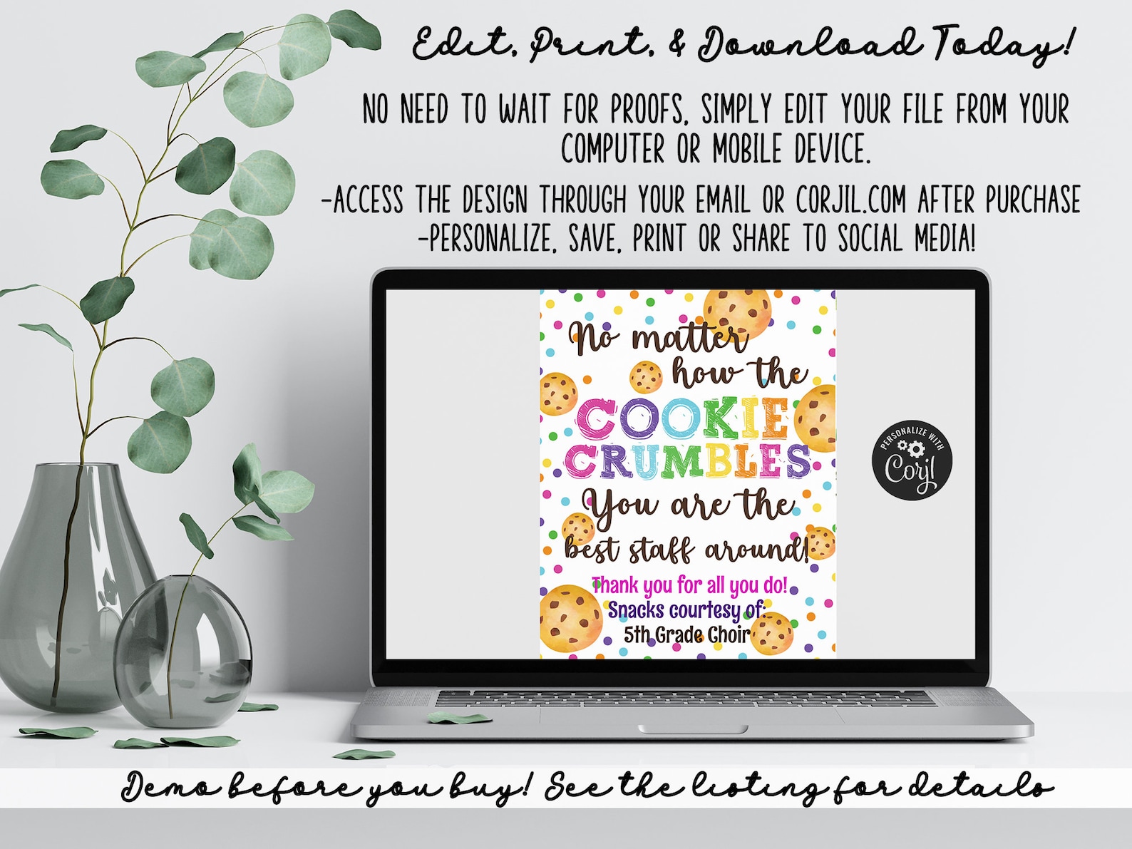 Teacher Appreciation Cookie Crumble Staff Print (digital Download) - Etsy
