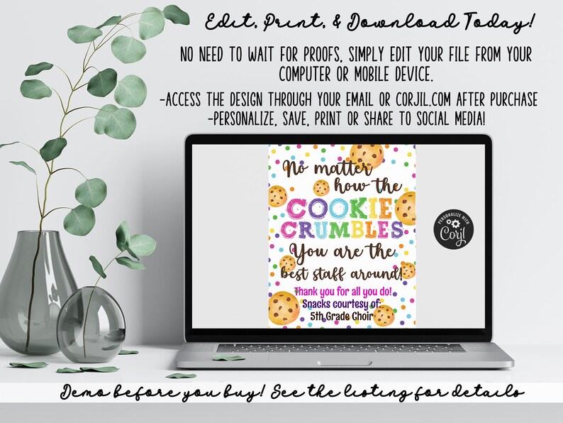 Teacher Appreciation Cookie Crumble Staff Print (digital Download) - Etsy