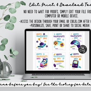 Editable Gamer Valentine's DIY Print Cards for Kids - DIGITAL Happy ...