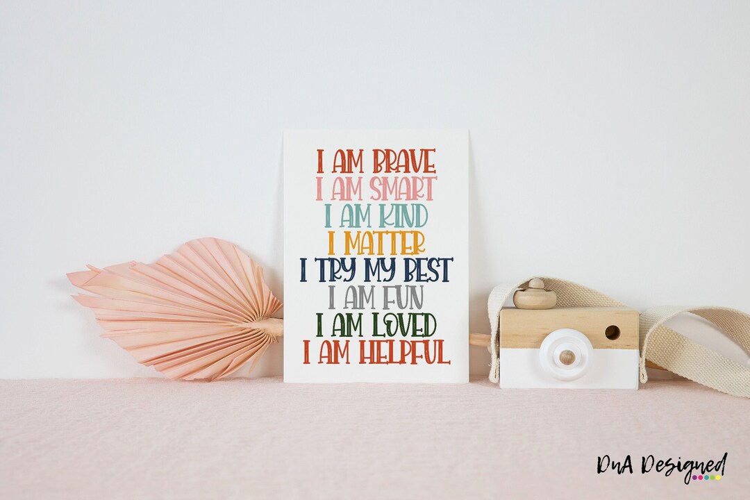 Kids Positive Affirmations DIGITAL Print for Playroom - Instant ...