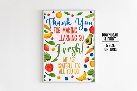 Teacher Appreciation Making Learning so Fresh Poster Thank - Etsy