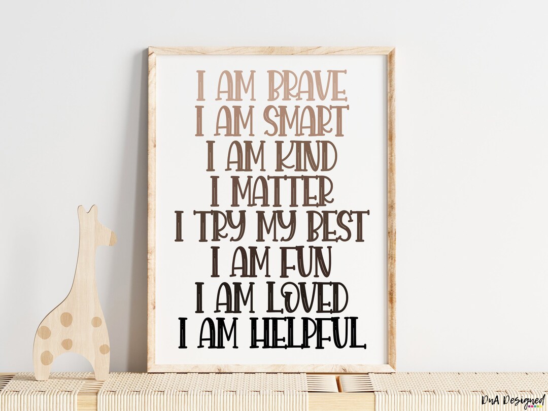 Kids Positive Affirmations DIGITAL Print for Playroom - Instant ...