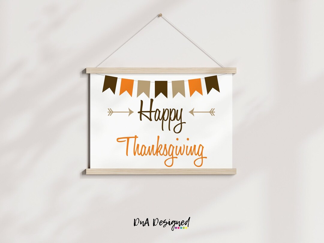 Printable Happy Thanksgiving Holiday Decorations - DIY Instant Download ...