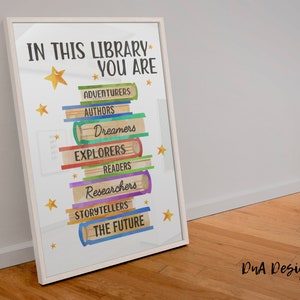 In This Library You Are... Positive Affirmations Printable Sign for ...